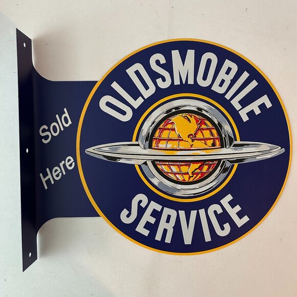 Wall Decor | Vintage Retro Double Sided Oldsmobile Service Flanged Sign ...